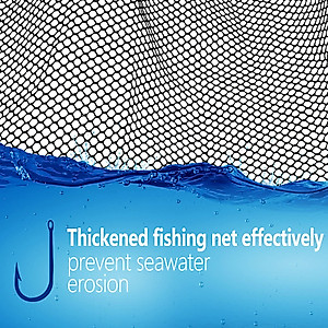 SAN LIKE Fishing Net Fish Landing Nets Ice Fishing Collapsible Telescopic Sturdy Pole Handle for Saltwater Freshwater Extending to 36/43/71/98inches (49inch-Black)