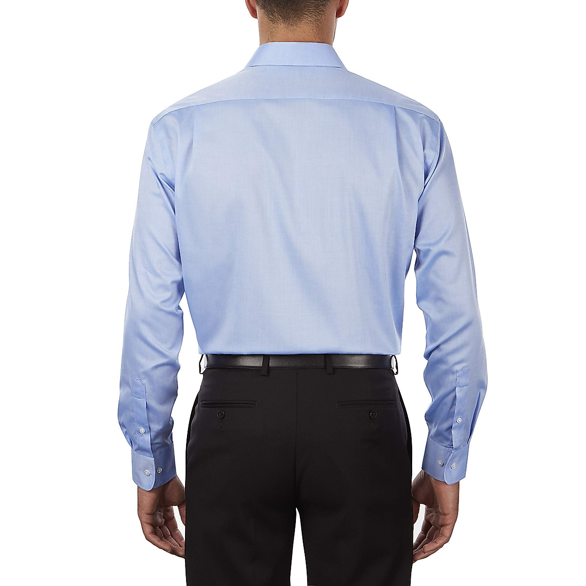 Tommy Hilfiger Men's Dress Shirt Regular Fit Non Iron Solid, Blue, 16.5" Neck 34"-35" Sleeve