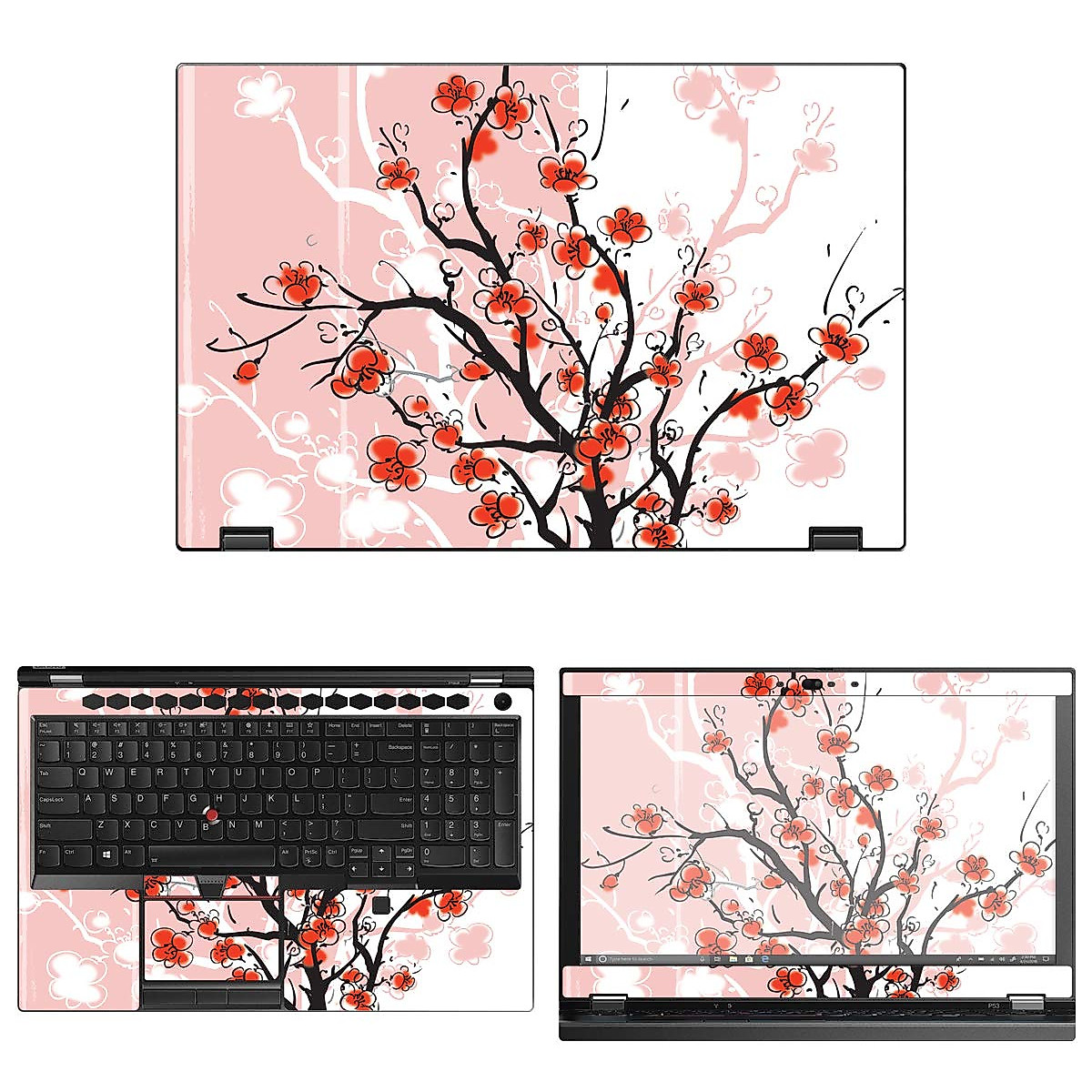 Decalrus - Protective Decal Cherry Blossom Skin Sticker for Lenovo ThinkPad P53 (15.6" Screen) case Cover wrap LEthnkpd15_P53-85