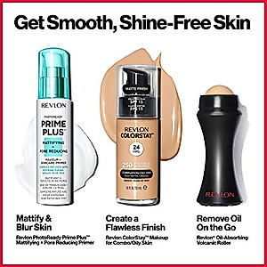 Face Roller by Revlon, Oily Skin Control for Face Makeup, Oil Absorbing, Volcanic Reusable Facial Skincare Tool for At-Home or On-the-Go Mini Massage