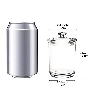 Youngever 2 Pack 8 Ounce Clear Qtip Holders, Plastic Apothecary Jars, Cotton Swab Holders, Bathroom Vanity Organizers