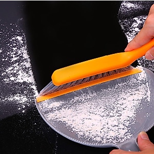 Mini Broom and Dustpan Set - Small Broom and Dustpan Set for Home, Camping Broom, Whisk Brooms Small(Gray Orange)