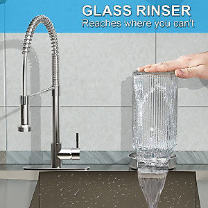 Feenice Glass Rinser for Kitchen Sink, Faucet Glass Rinsing Device, Bottle Washer, Cup Cleaner, Cup Rinser, Kitchen Sink Accessories, Kitchen Sink Automatic Flushing Device (Silver)