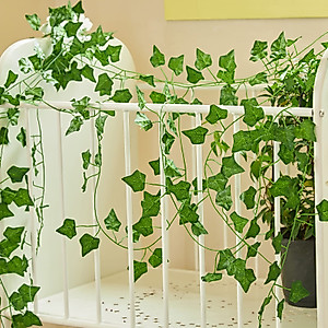 TOTOGA 12 Strands Artificial Ivy Leaf Fake Plants Vine Hanging Garland for Wall Home Wedding Decor