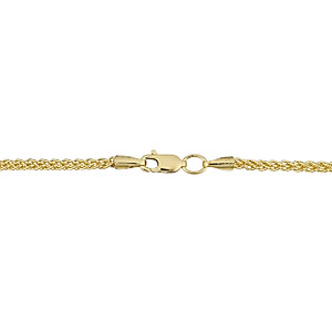 Kooljewelry 14k Yellow Gold Filled Round Wheat Chain Necklace (2.5 mm, 26 inch)
