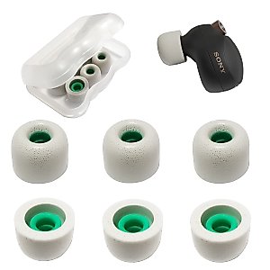 Foam Ear Tips for Sony WF-1000XM4/WF-1000XM5 Tips Replacement for Sony LinkBuds S/WF-C500/WF-1000XM3 Earbuds Tips for Sony Case Cover 3 Pairs Medium Gray