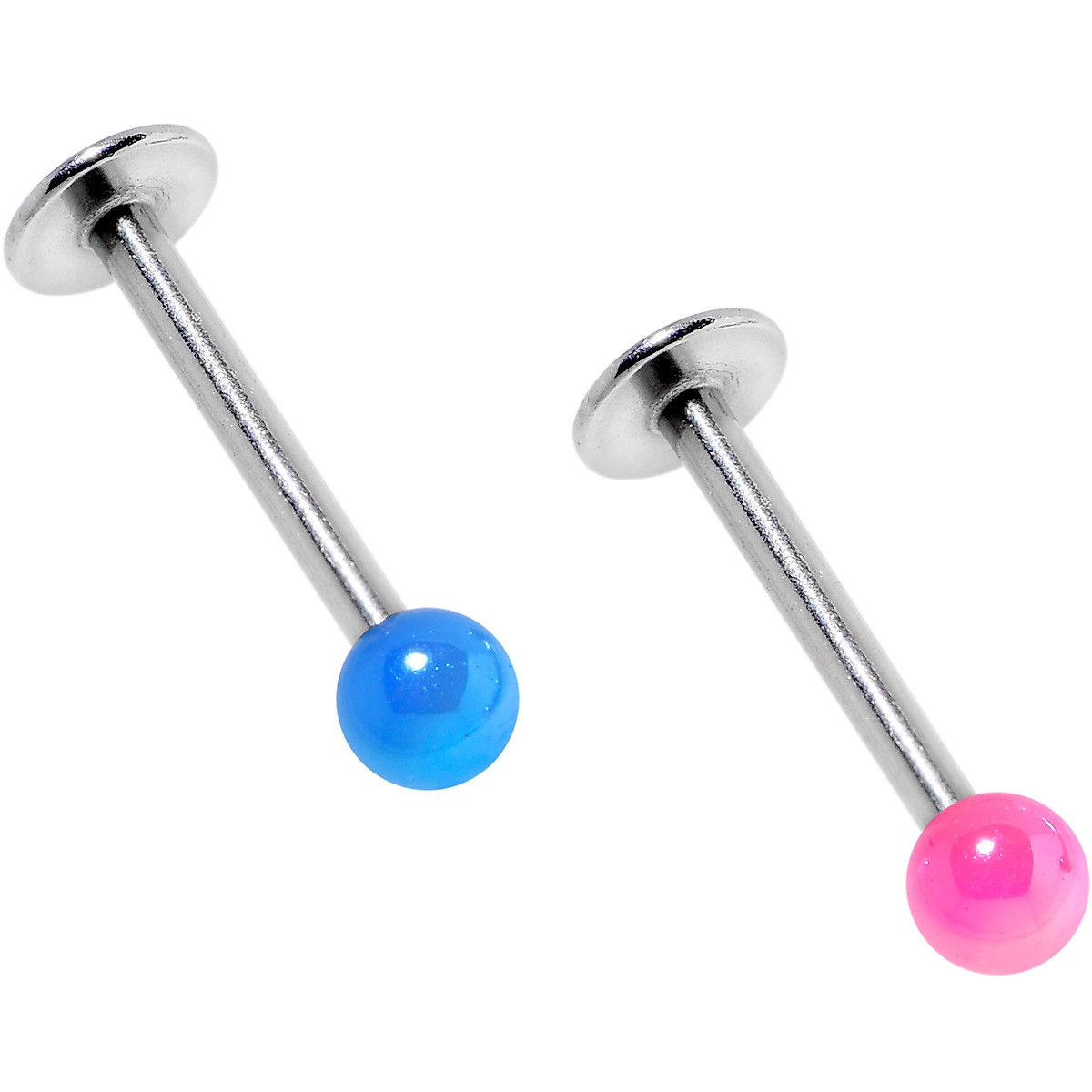 Body Candy Mens Womens 4PCS Stainless Steel Acrylic Ball Monroe Lip Ring Labret Jewelry 16g