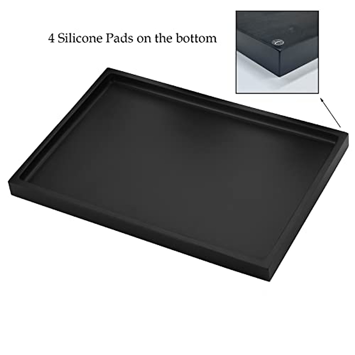 Ximlike Matte Black Bathroom Accessories Set 6 Pieces, Bathroom Accessory Set Bathroom Decor with 1 Vanity Tray, 2 Tumbler Cups, 1 Makeup Brushes Holder, 1 Toothbrush Holder, 1 Soap Dish