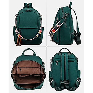 FADEON Small Backpack Purse for Women, Leather Handbags Designer Cute Roomly Ladies Shoulder Bag with Tassel