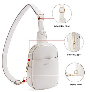 Telena Small Sling Bag for Women Leather Crossbody Bag for Women White