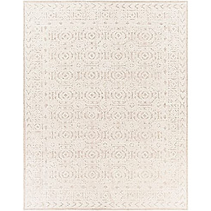 Hauteloom Muleshoe Wool Living Room, Bedroom Area Rug - Modern Farmhouse Transitional Soft Carpet - Beige, Cream, Light Brown - 9' x 12'
