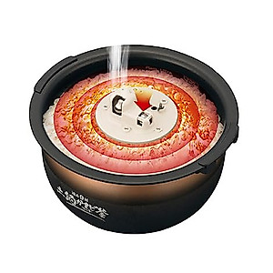 Newly released overseas rice cooker 220V-230V specification Tiger JPC-W10W KMZ 5.5 cup Pressure IH Earthen pot furnace coating Made in Japan, Black