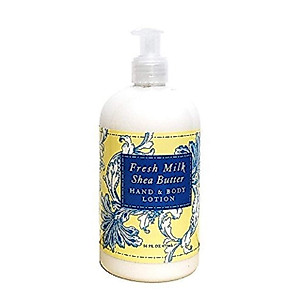 Greenwich Bay Fresh Milk Body Care Spa Quartet - Hand Soap, Lotion, Body Butter, and Soap Bar Square - Luxurious Shea Butter Body Care in Captivating Botanical Scents