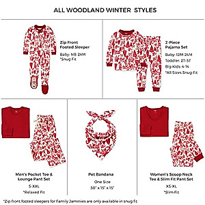 Burt's Bees Baby Baby 2-Piece Family Jammies Matching Holiday Organic Cotton Pajamas, Woodland Winter, 24 Months
