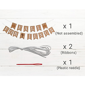 Funnytree Fall for Jesus Decor Props Kit - a 5.9 x 3.6 FT Backdrop/Cards/Ribbon - Party Supply Set for Photo Booth Background