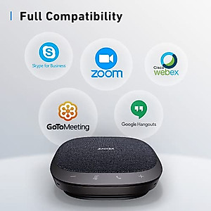 Anker PowerConf S330 USB Speakerphone, Conference Microphone for Home Office, Smart Voice Enhancement, Plug and Play, 360° Voice Coverage via 4 Microphones, and Powerful Sound