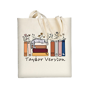 AUSVKAI Cute Canvas Tote Bag Aesthetic For Women Book Book Grocery Bag Cotton Vacation Shopping Beach Totes Gift -Cat