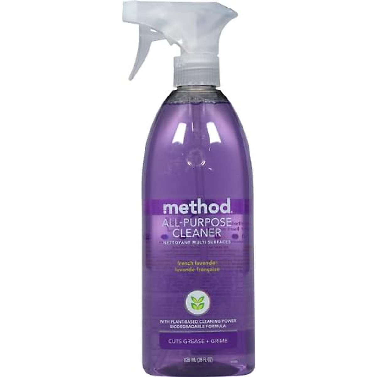 Method All-Purpose Cleaner Spray, French Lavender, Plant-Based and Biodegradable Formula Perfect for Most Counters, Tiles and More, 28 Fl Oz, (Pack of 1)