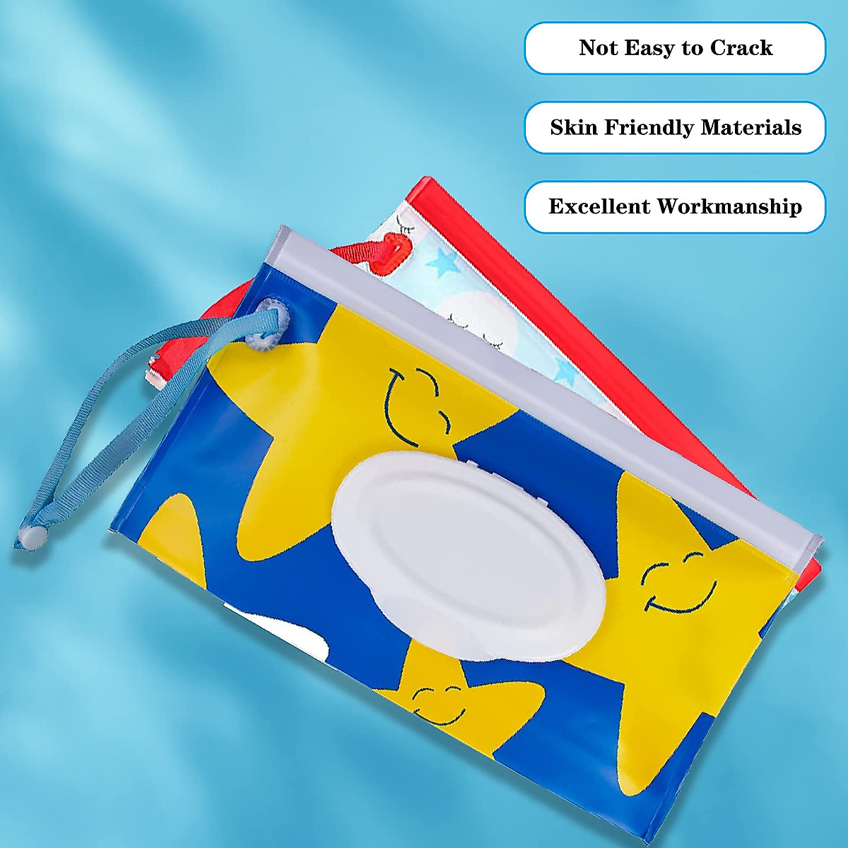 7 Pack Baby Wipes Dispenser, Portable Baby Diaper Wipe Holders, Refillable Wipes Containers, Reusable Travel Wet Pouch