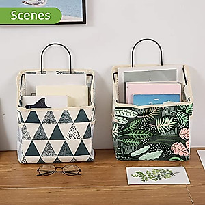 3 Pcs Wall Hanging Organizer Bags with Hooks,Waterproof Door Closet Storage Bags, Hanging Pockets, Linen-Cotton Storage Bags,Bedside Storage,Doorway Key Letter Storage