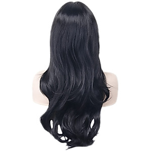 AneShe Wigs 28" Long Wavy Hair Heat Resistant Cosplay Wig for Women (Black)