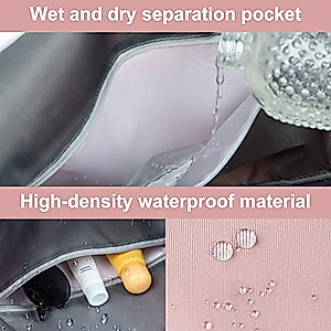 Large Capacity Folding Travel Bag, Expandable Portable Waterproof Travel Duffel Bags, Lightweight Weekender Overnight Carry on Bag for Travel Sports Gym, B Pink