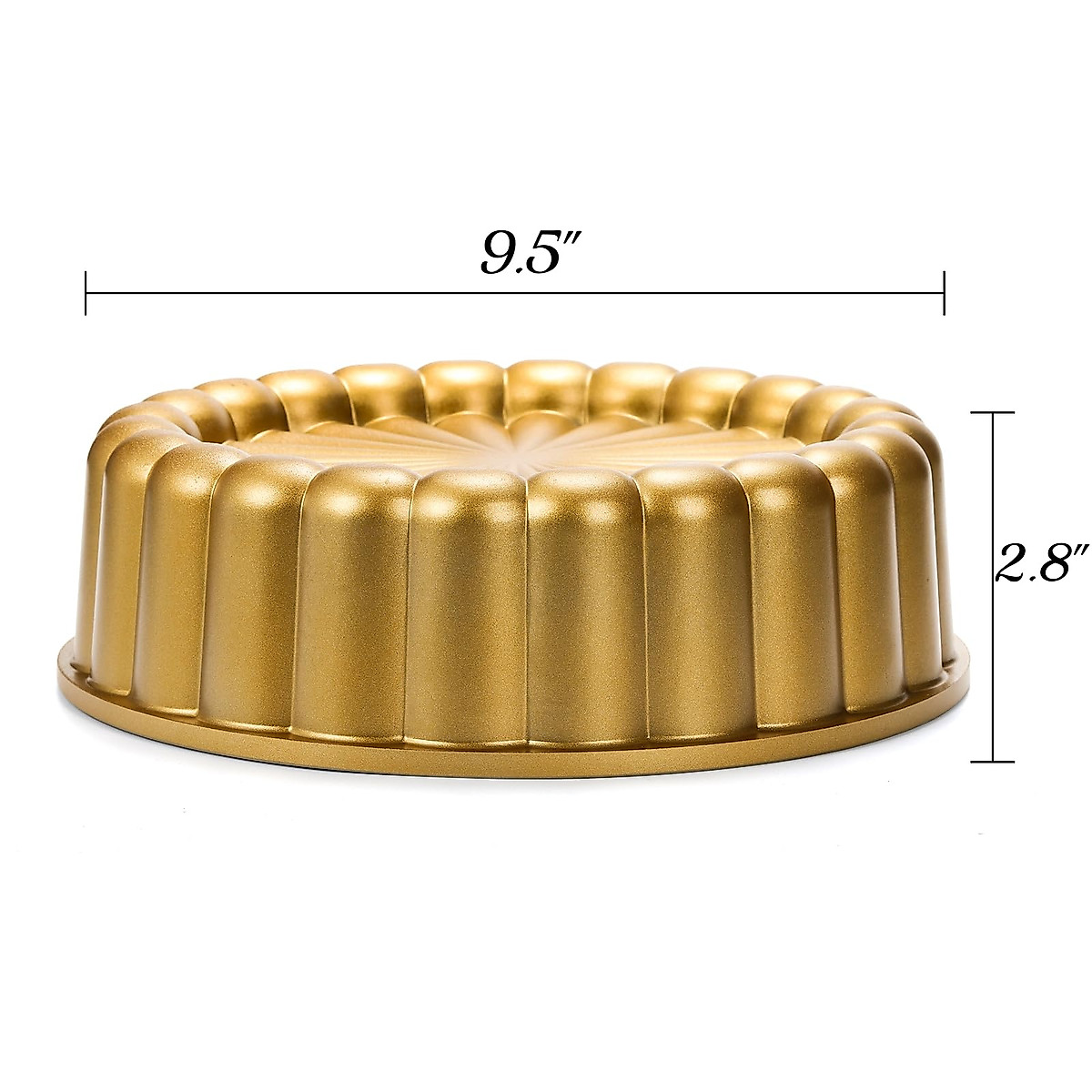 Goaste 9.5 Inch Charlotte Cake Pan, Reusable Mold Fluted Cake Pan, Nonstick Aluminium Cake Mold with Flower Shape for Cheese Cake, Chocolate Cake, Strawberry Shortcake, Brownie Tart Pie