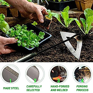 snow keychain Garden Hoe-All-Steel Hardened Hollow Hoe,Hollow Hoe for Gardening, Garden Hoes for Weeding,Hoe GardenTool,Durable Garden Weed Puller for Weeding, Loosening, Planting (2PCS)