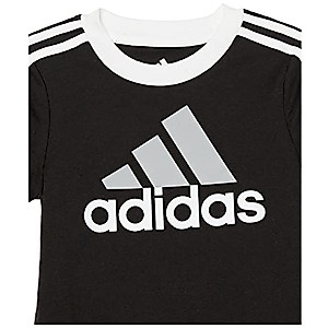 adidas Boys' Baby 2 Piece French Terry Short Set, Black, 24 Months