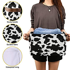 Storage Basket Bins Animal Cow Print Large Storage Boxes Cubes Collapsible Organizer with Handles, Foldable Toys Laundry Hamper for Closet Shelf Nursery, 1 PCS