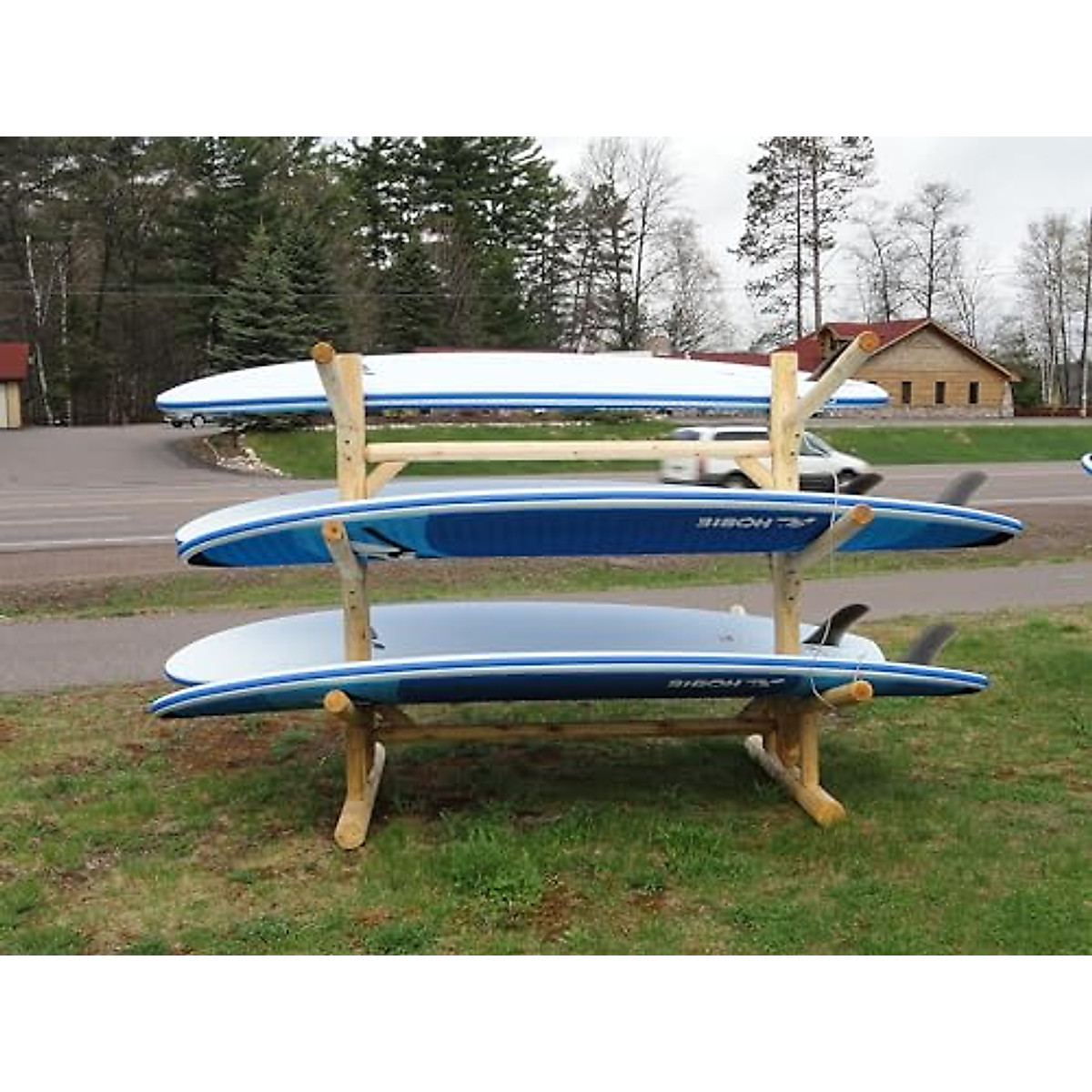 Log Kayak Rack - Kayak Storage Rack, Kayak Racks for Outdoor Storage, Kayak Rack for Garage, Paddle Board Rack, Fishing Canoe Rack, Surfboard Rack and SUP Storage Rack - 6 Kayak Racks, Unfinished