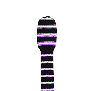 Scott Edward Knit Hybrid Golf Club Covers Fits Hybrids/UT Classical Fine Stripes with Long Neck Funny and Fresh Colors (Black Purple Fine Stripes)