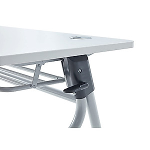 WorkPro® AnyPlace Flip-Top Nesting Training Table, 29-1/2"H x 60"W x 24"D, Light Gray/Silver