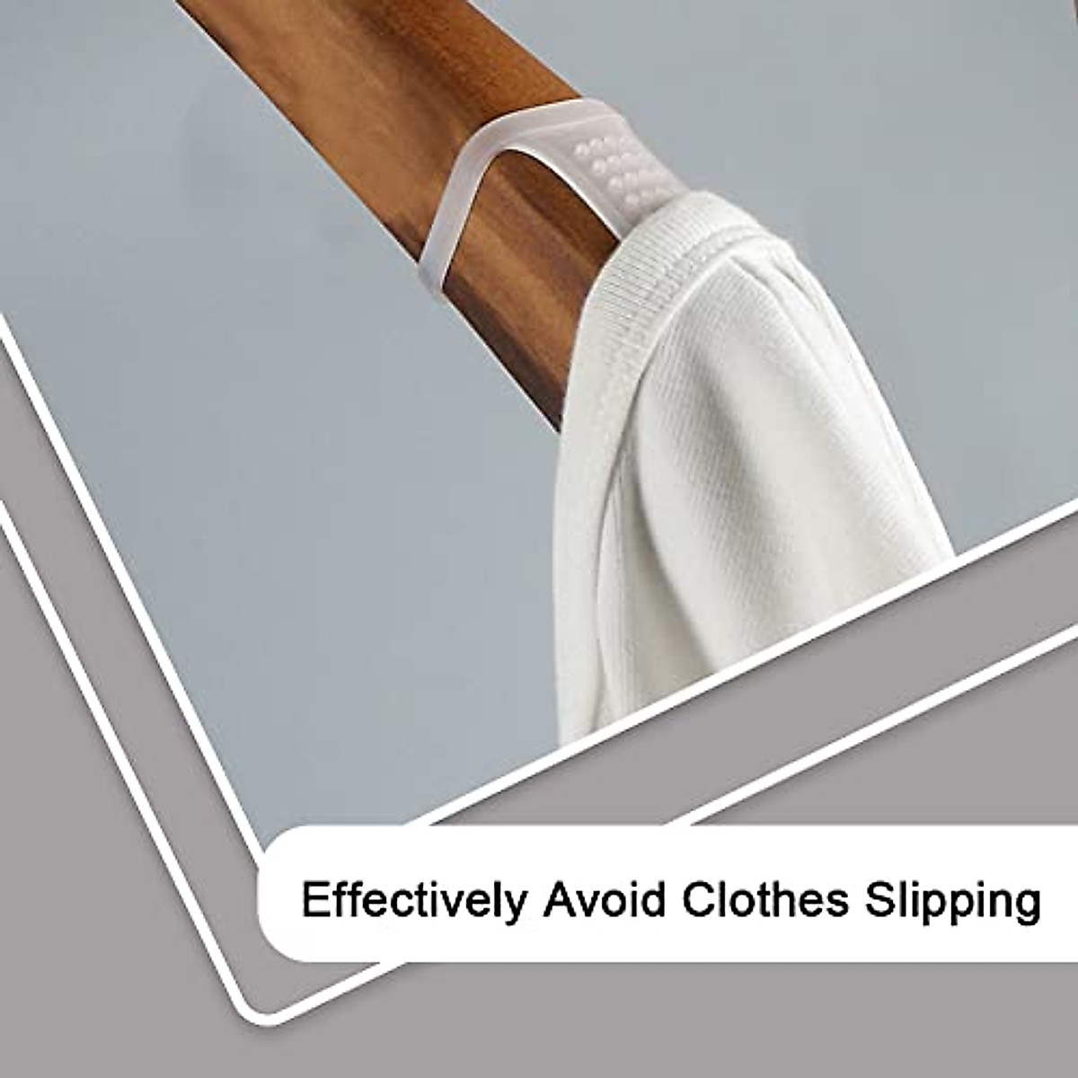 Jaxbo Hanger Grips, Clothing Non-Slip Hanger Grips, Clear Hanging Gripper - Stretchable & Eco-Friendly Fit on The Ends of Hangers, 12 PCS