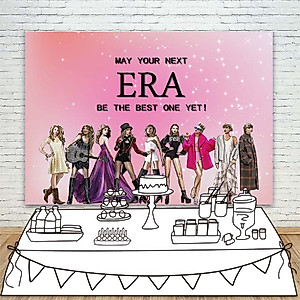 Taylor Singer Backdrop for Birthday 5x3ft Rose Pink Birthday Background Pop Star Taylor Birthday Decorations Banner for Girls 17th Vinyl Taylor Birthday Tapestry