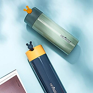 Litaymo Cute Stainless Steel Vacuum Insulated Water Bottle Double Wall Insulated Thermal Bottle Leakproof Vacuum Cup Travel Coffee Mug Green