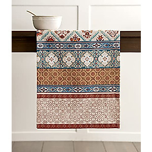 Maison d' Hermine Romane 100% Cotton Table Runner Farmhouse Tabletop Cover for Home Kitchen Dining Décor Cocktail Parties Family Dinners Wedding Thanksgiving/Christmas (Single Layer, 14.50"x108")