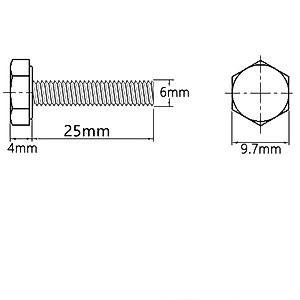 NACX M6 x 25mm Nylon Hex Head Cap Screws Bolts, Full Thread, Metric, 50Pcs