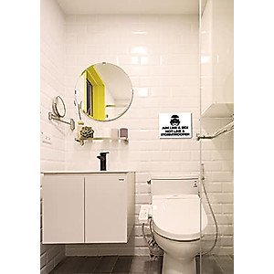 Aim Like A Jedi Not Like A Stormtrooper Bathroom Sign Decor - FRAMED - Home Decor Wall Art, Gallery Wrap Inner Frame, White, 7x9