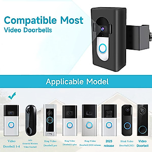Upgrade Anti Theft Video Doorbell Mount Compatible with Video Doorbell, Adjustable Mounting Bracket Accessories for houses, apartments, Office .No Drill.