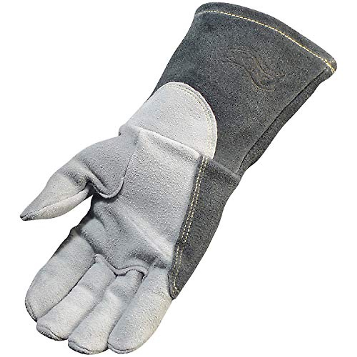 Caiman Premium Split Deerskin TIG Welding Gloves, 4-inch Cuff, Unlined, Kevlar, Kontour, Gray, X-Large (1864-6)