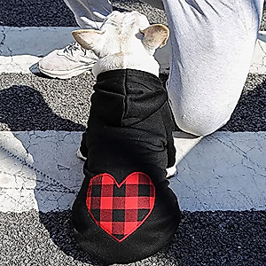 2 Pieces Dog Hoodie Love Foot Prints for Dog Clothes Holiday Festival Dog Dresses Puppy Hoodies Party Costumes Doggie Coat Cat Outfits Dog Sweatshirt for Small Dogs Cats Boy Girl Puppy Clothes