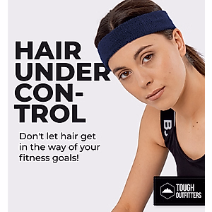 Running Headbands for Men and Women - Athletic Sweatband - Terry Cloth Bands for Basketball, Tennis, Football, Gym, Running, Cosplay & Costumes