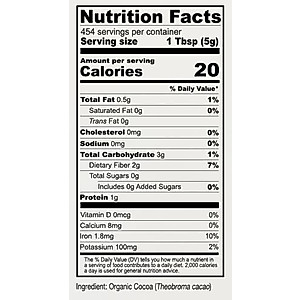 Anthony's Organic Raw Cocoa Powder, 5 lb, Batch Tested and Verified Gluten Free & Non GMO