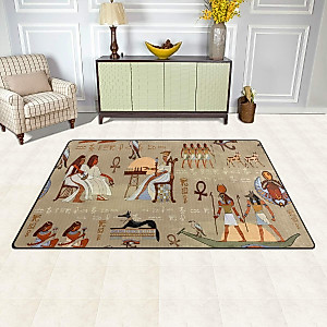 ALAZA Ancient Egyptian Culture Area Rug Rugs Non-Slip Floor Mat Doormats Living Dining Room Bedroom Dorm 60 x 39 inches inches Home Decor