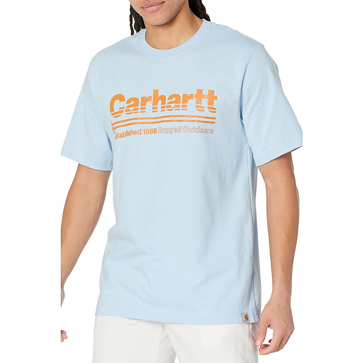 Carhartt Men's 105754 Relaxed Fit Heavyweight Short-Sleeve Outdoors Graphic T-S - Large Regular - Moonstone