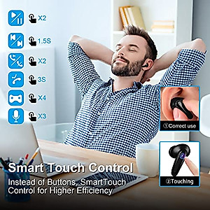 Wireless Earbuds Bluetooth 5.2 Headphone Samsung Fold 4 Flip 3, In-Ear Noise Cancelling Mic Bass Sound Sport Headset for iPhone 14 Pro Max 13 iPad 10 Galaxy S23 S22 Ultra S21 Oneplus 11 10 Pixel 7 Pro