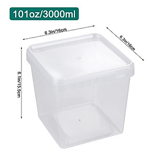 SHPii 101 oz Square Clear Extra Thick Deli Containers with Lids,BPA-Free,Freezer and Microwave Safe Food Storage Containers,Reusable,Meal Prep,Take-out,Restaurant Supplies.(8 Pcs)