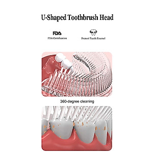 FOKER U-Shaped Electric Toothbrush Brush Replacement Heads, Kids Automatic Toothbrush Head Accessories, Replaceable Toothbrush Head, Silicone Toothbrush Head, Suitable for 2-6 Years Old, Pack of 4