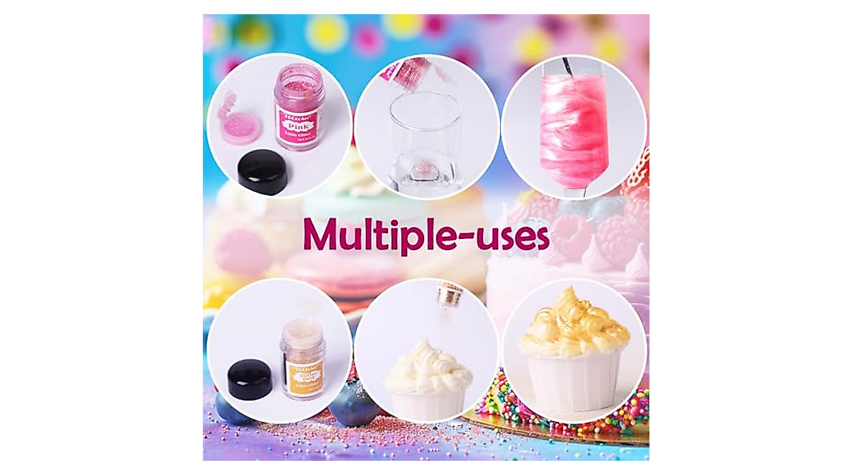 Edible Glitter & Food Coloring for Cakes & Drinks - Vegan
